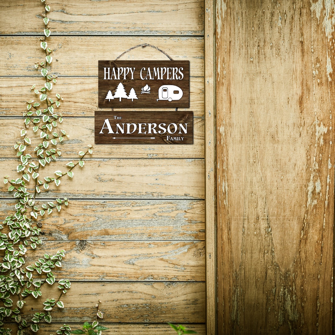 Happy Campers Personalized Custom Family Name Hanging - Etsy