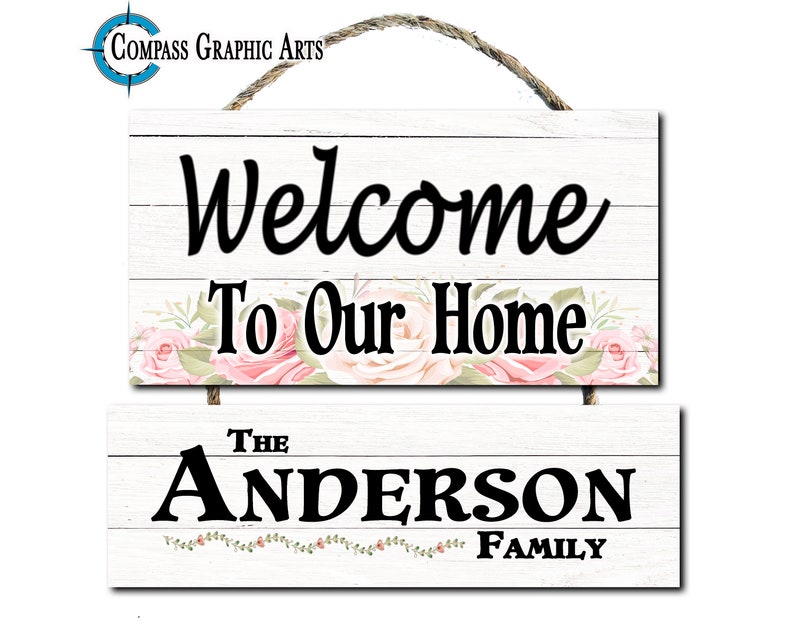 Welcome Sign Personalized Last Name Custom Family Name | Etsy