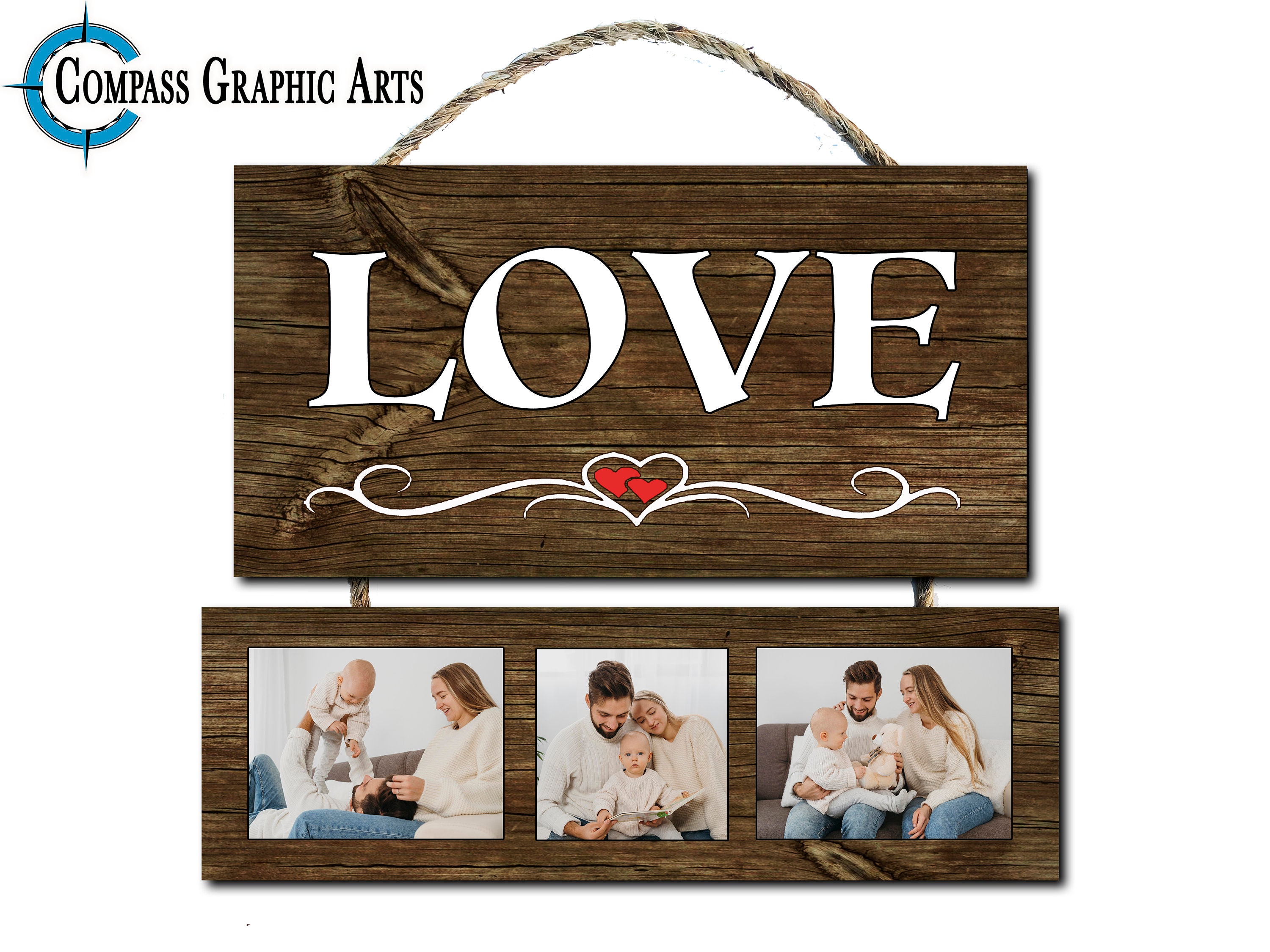 Custom Printed Photo Frame Hanging Wood Plaque Wall Sign This | Etsy