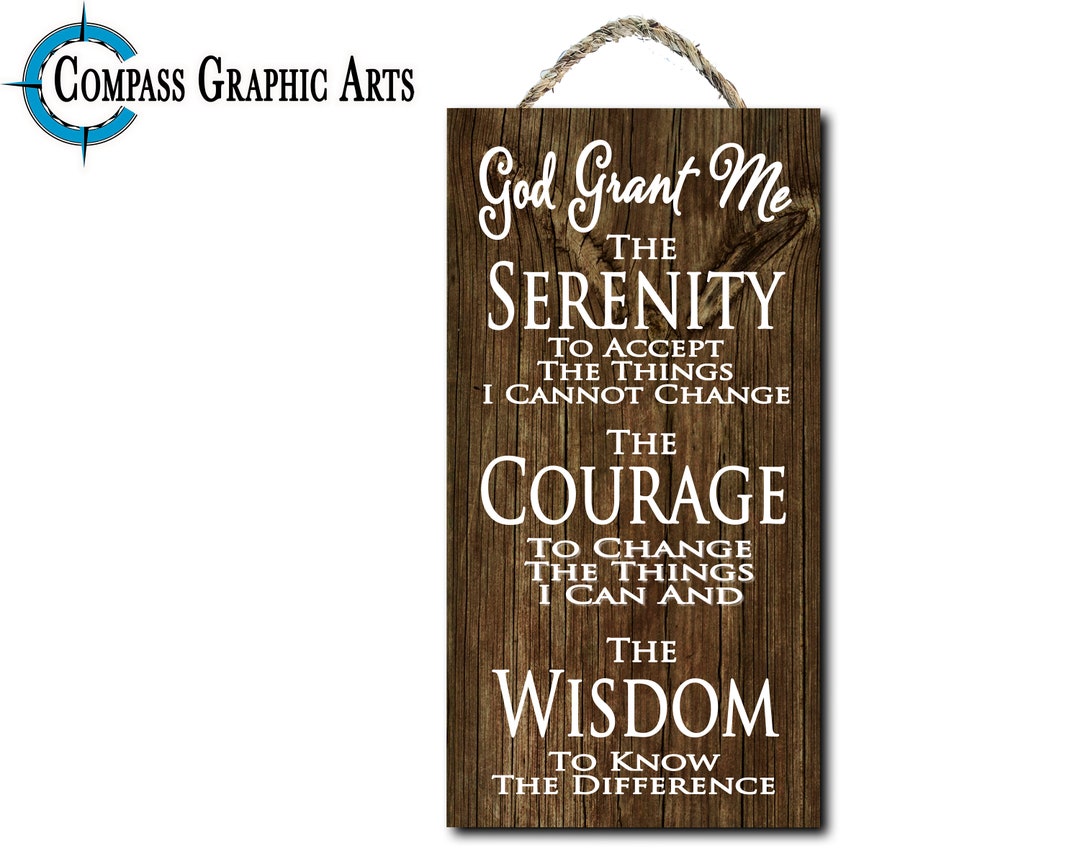 Serenity Prayer- Serenity- Courage- Wisdom- Wall Decor- Hanging Wood ...