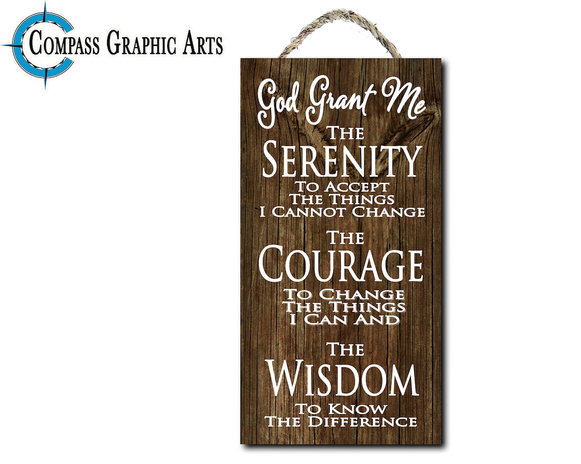 Serenity Prayer Serenity Courage Wisdom Wall Decor | Etsy