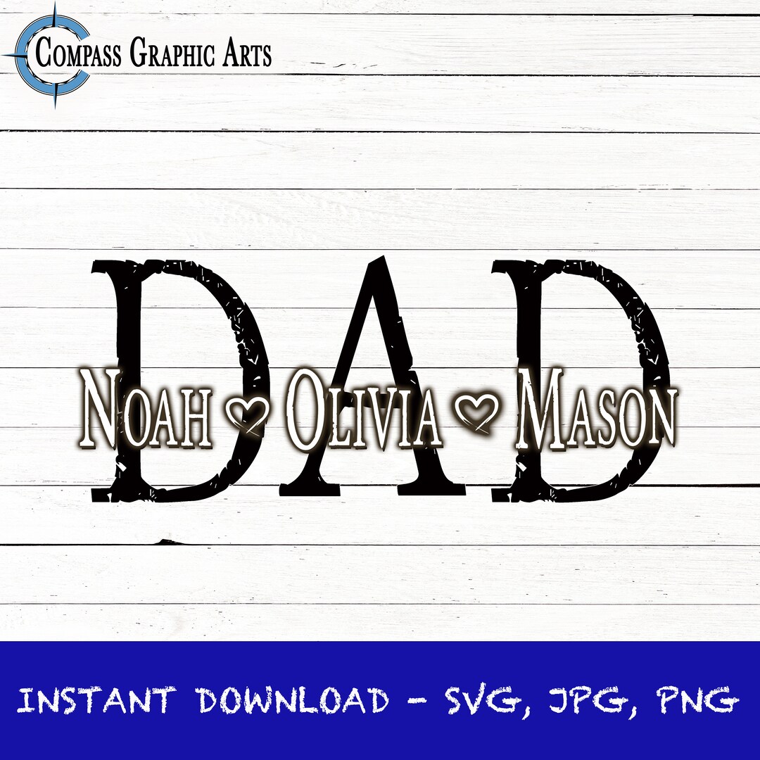 Fathers Day Sign Custom Name Kids Names Dad Gift Personalized Art ...