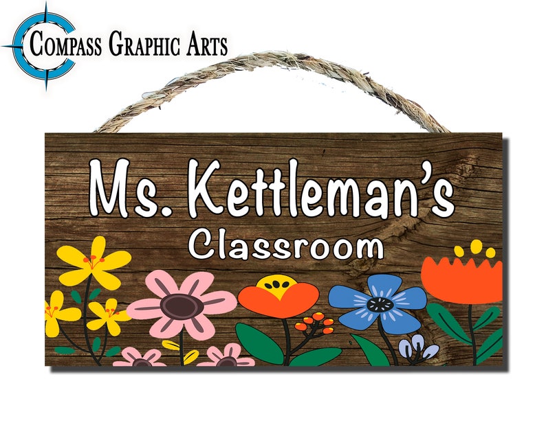 Custom Teacher Sign Personalized Name Classroom Wall - Etsy