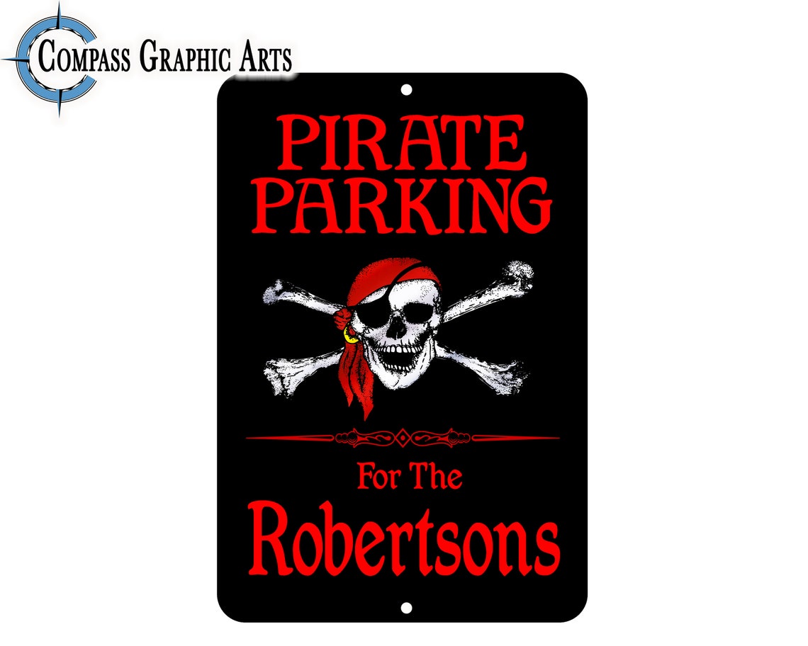 Custom Parking Sign Pirate Decor Personalized Metal Sign | Etsy