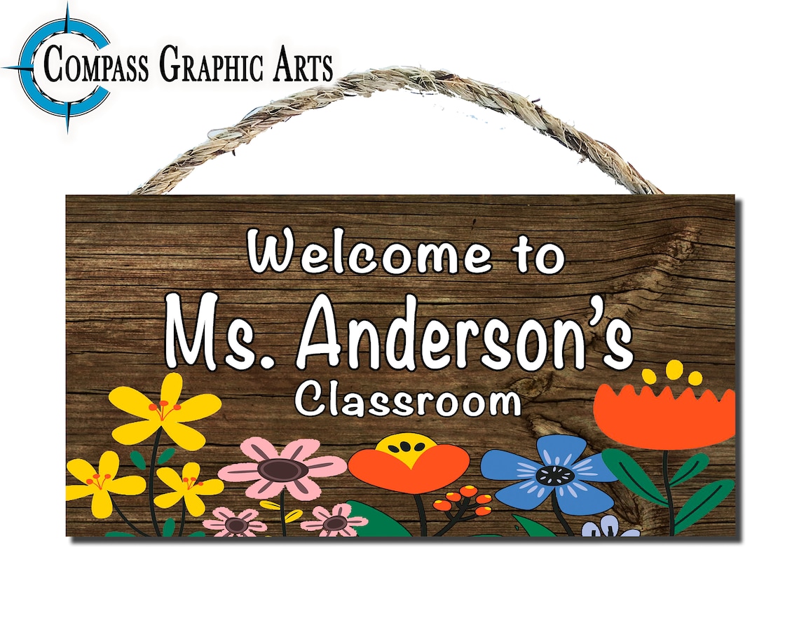 Custom Teacher Sign Personalized Name Classroom Wall | Etsy
