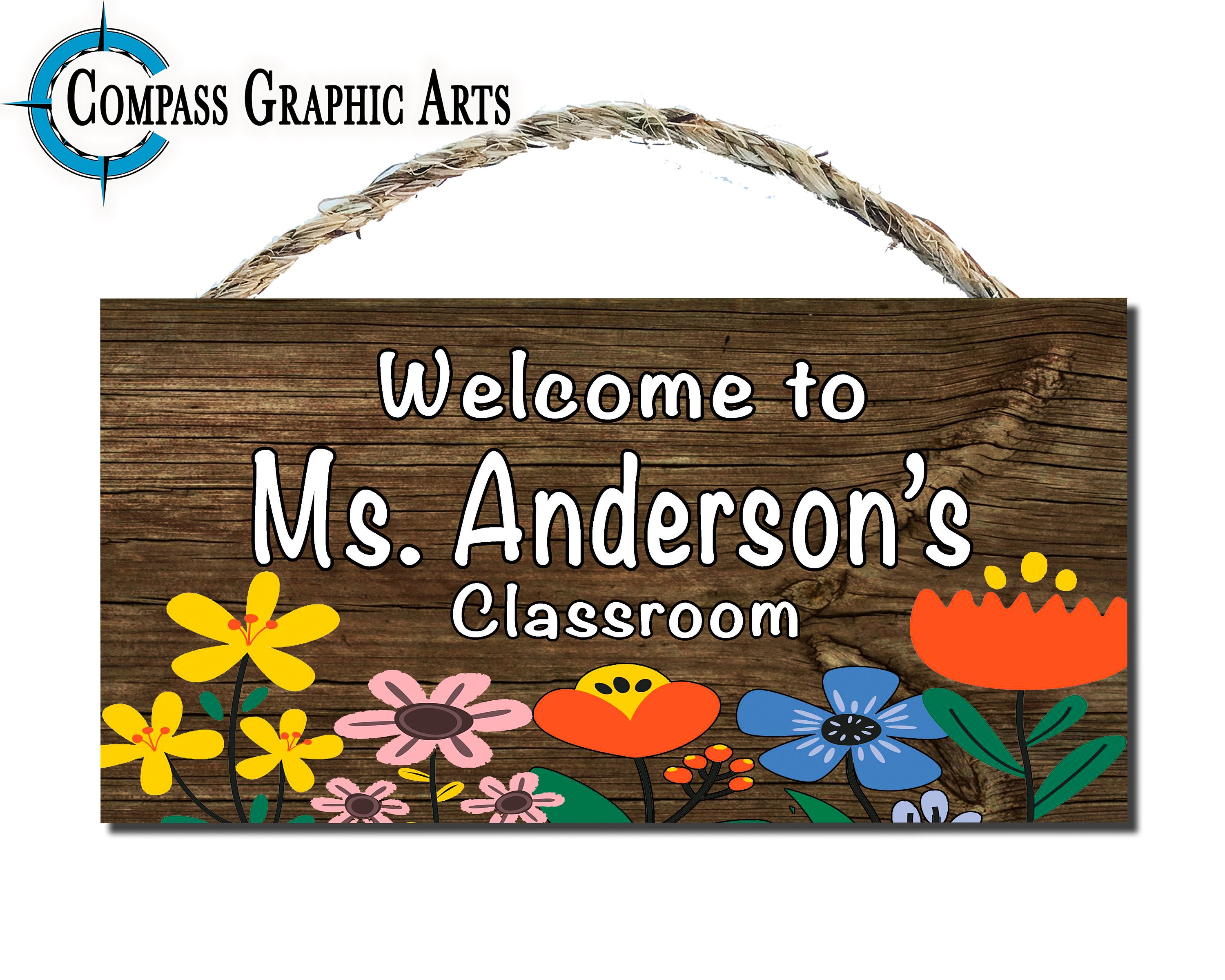 Custom Teacher Sign Personalized Name Classroom Wall - Etsy