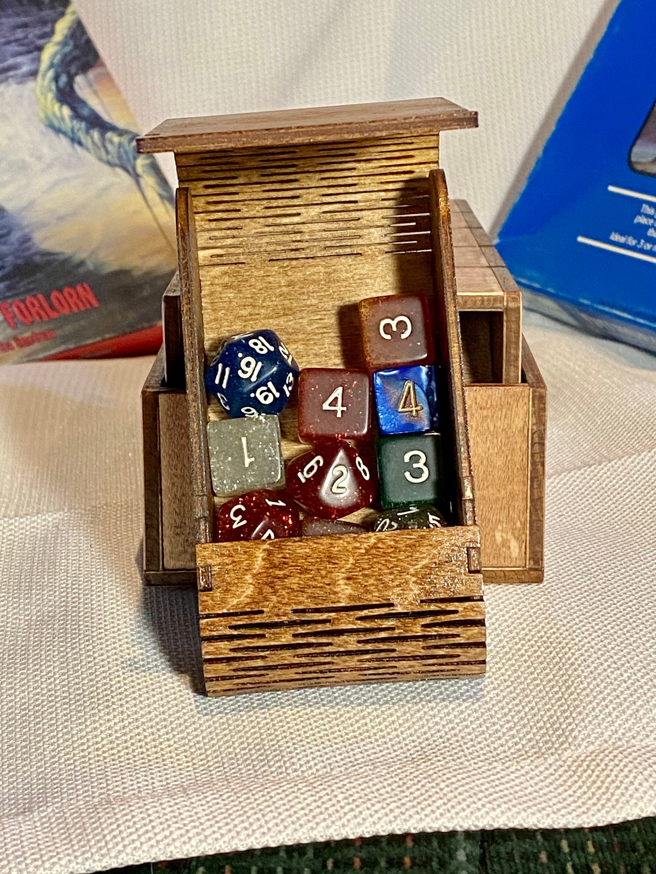 Laser Engraved/Cut Wooden Dice Box | Etsy