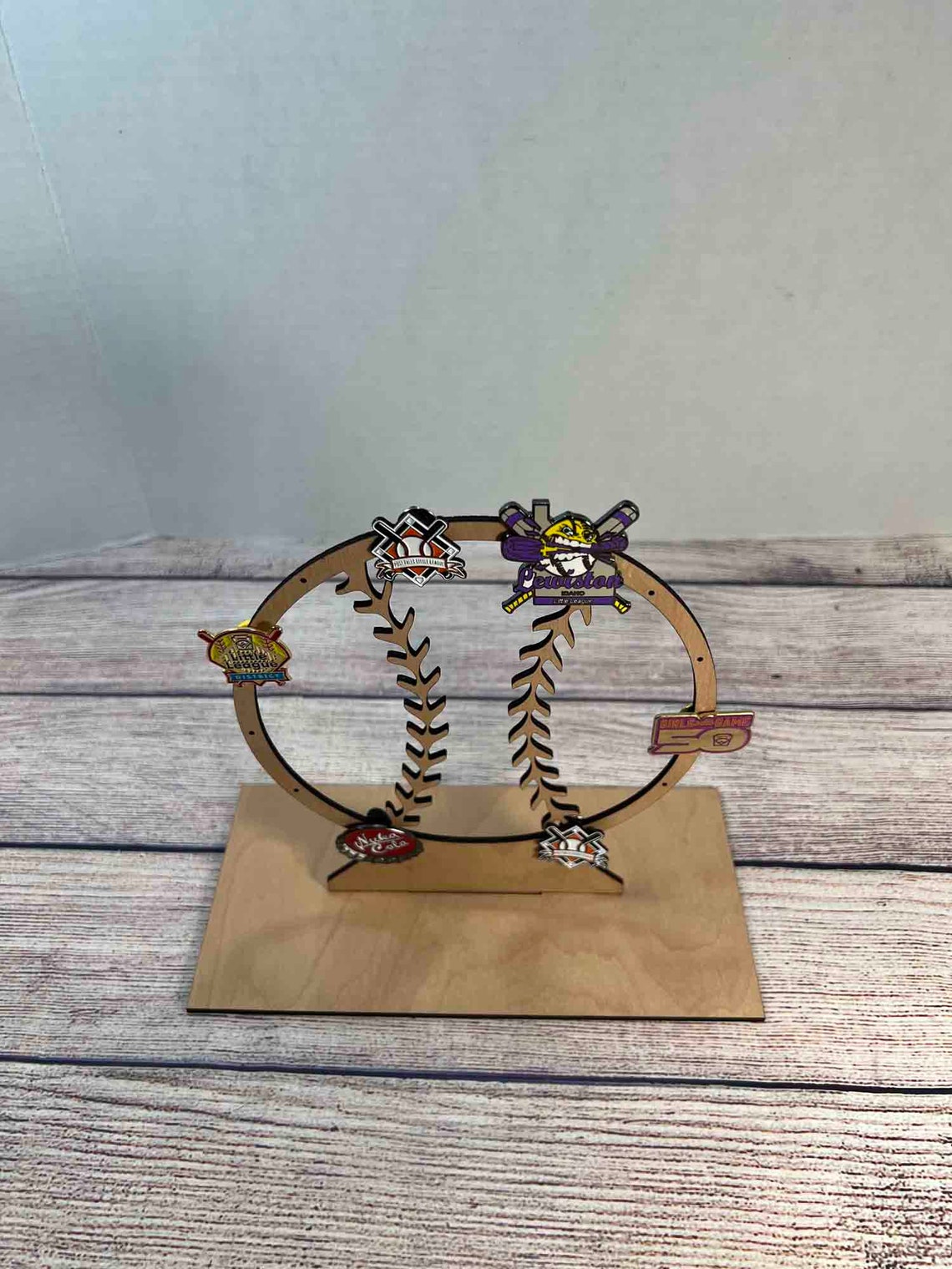 Wooden Baseball Shaped Sports Pin or Hat Pin Display Stand - Etsy