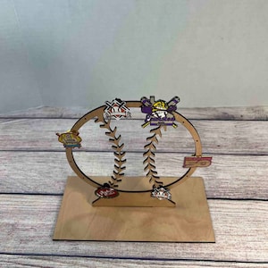 Wooden Baseball Shaped Sports Pin or Hat Pin Display Stand - Etsy