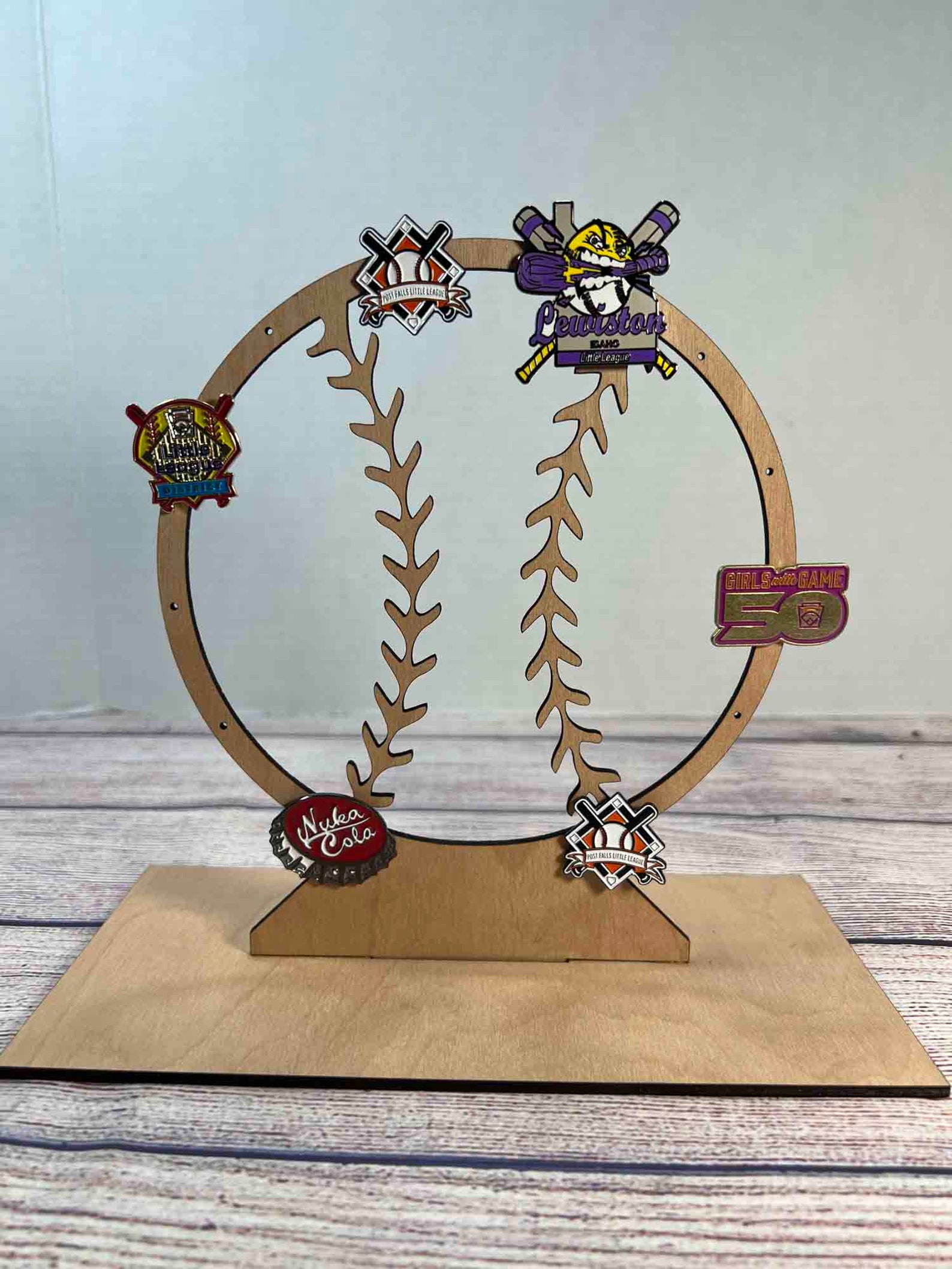 Wooden Baseball Shaped Sports Pin or Hat Pin Display Stand - Etsy
