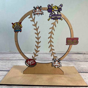 Wooden Baseball Shaped Sports Pin or Hat Pin Display Stand - Etsy