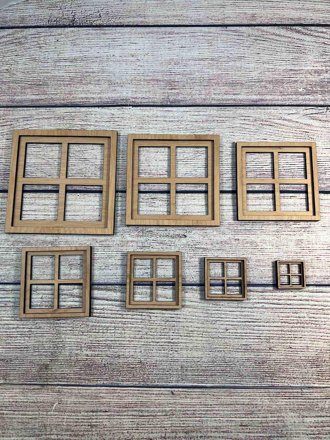 Miniature Square Four Pane Window With Trim: Dollhouse, Diorama, Book ...