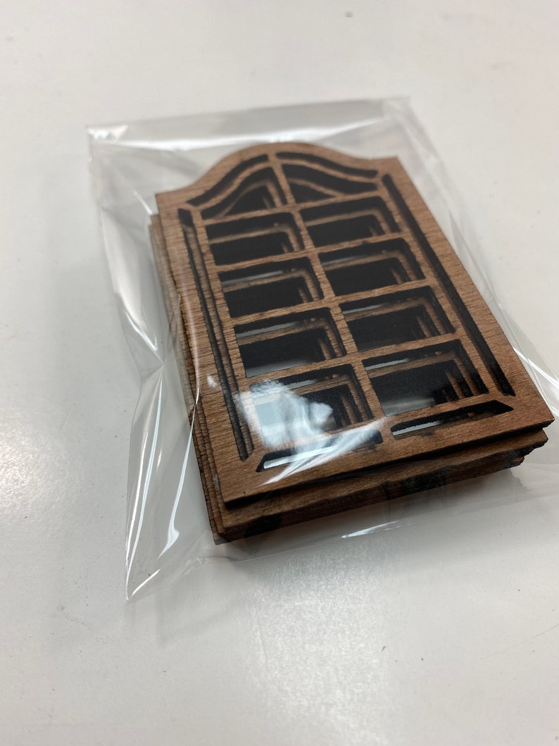 Dollhouse Miniature Window Insert/panel Rounded Top 7 Deco | Etsy