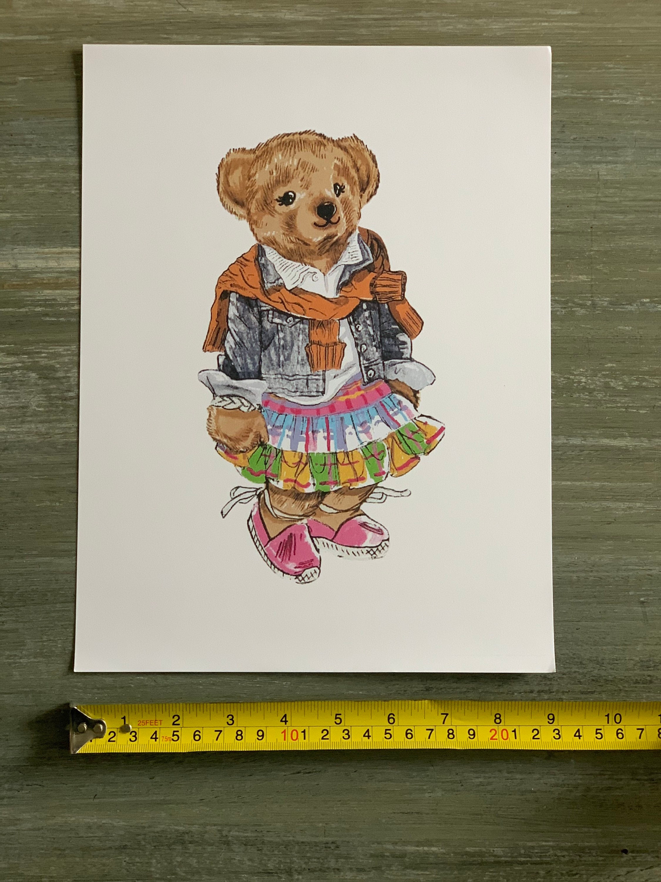 9x12 Polo Bear Print - Etsy