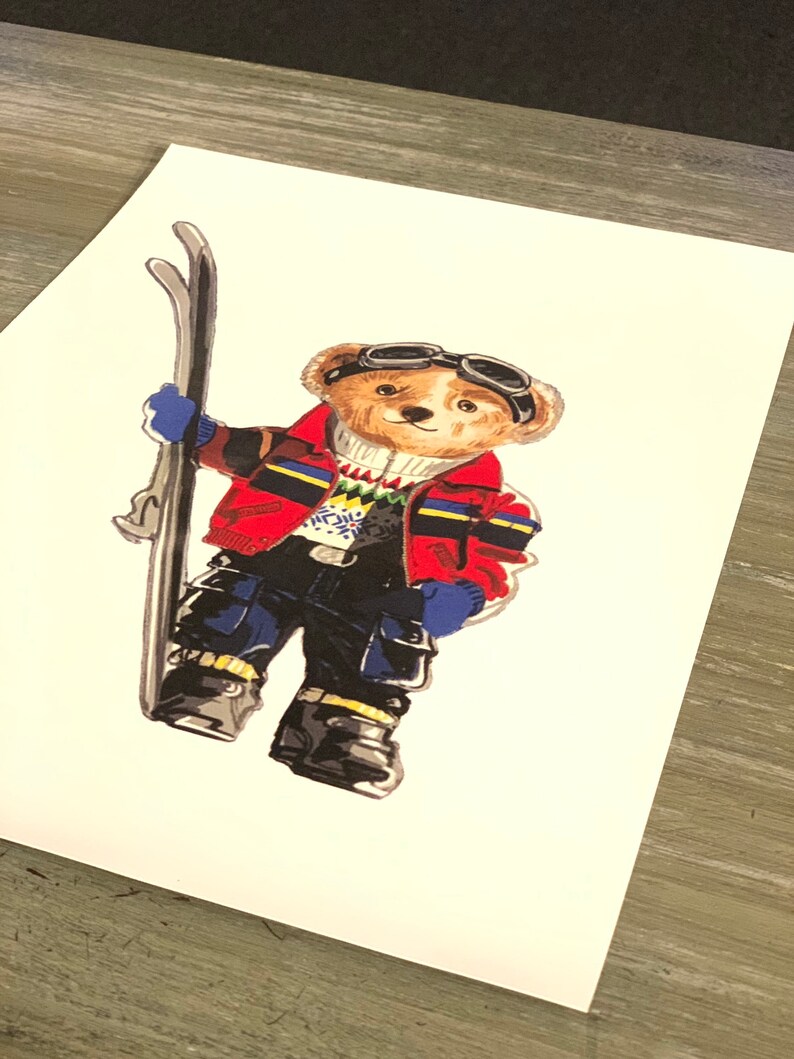 9X12 Polo Bear Print - Etsy