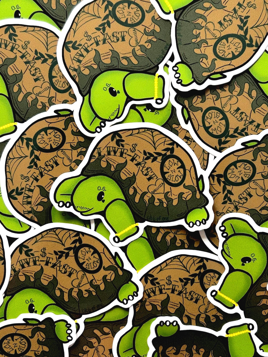 Tatted Turtle Sticker • “slow N’ Steady” Vinyl Decal • Cute Streetwear ...