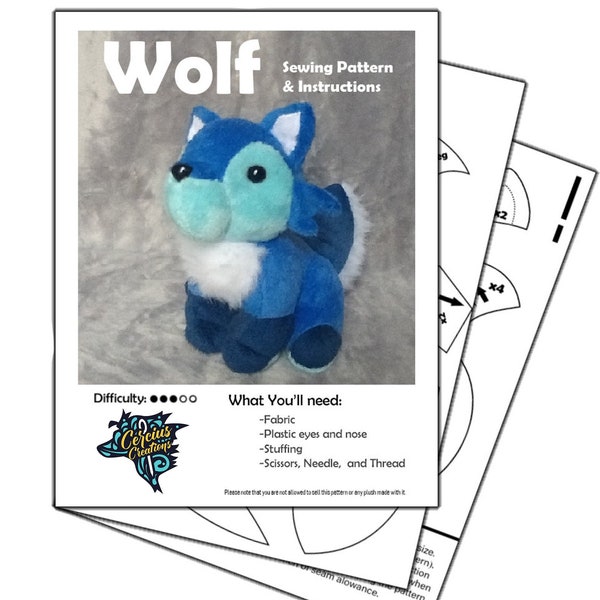 Wolf Sewing Pattern - Etsy Canada