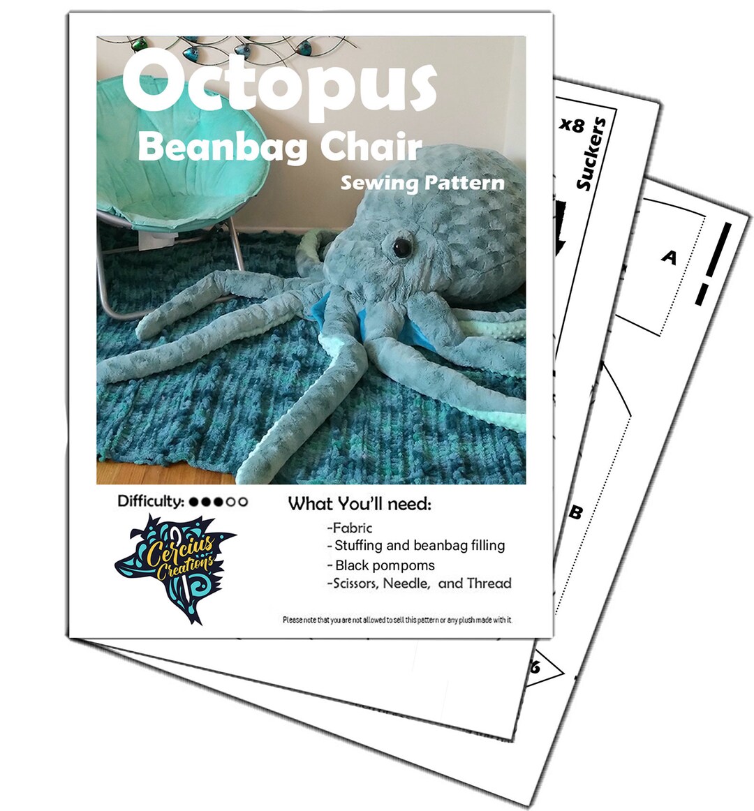 Octopus Plush Beanbag Chair - Etsy