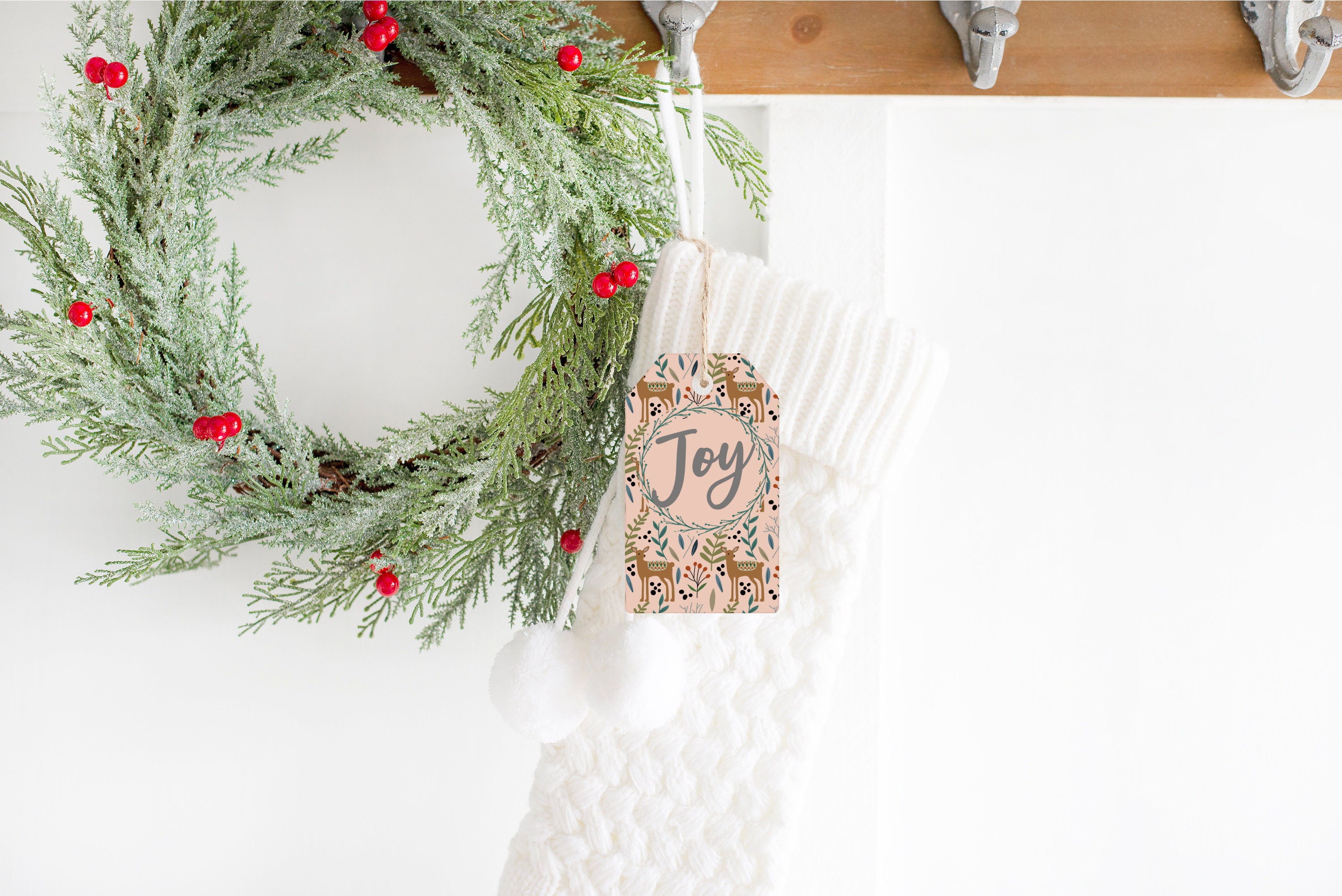 CHRISTMAS GIFT TAGS Joy Gift Tags Botanical Christmas - Etsy