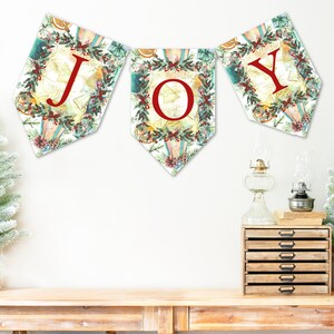 Joy Christmas Banner, Printable Christmas Banner, Joy Pendant Banner ...