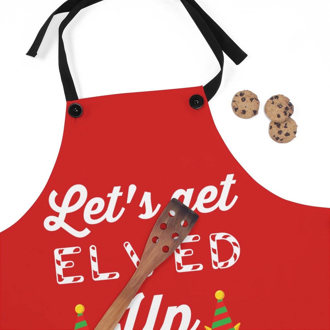 LET'S GET ELVED up Apron Christmas Apron Funny Christmas - Etsy
