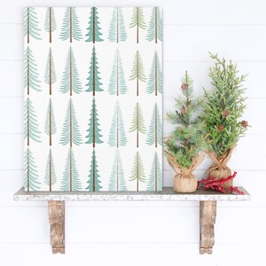 EVERGREEN TREES SIGN, Tree Print, Christmas Sign, Christmas Canvas ...