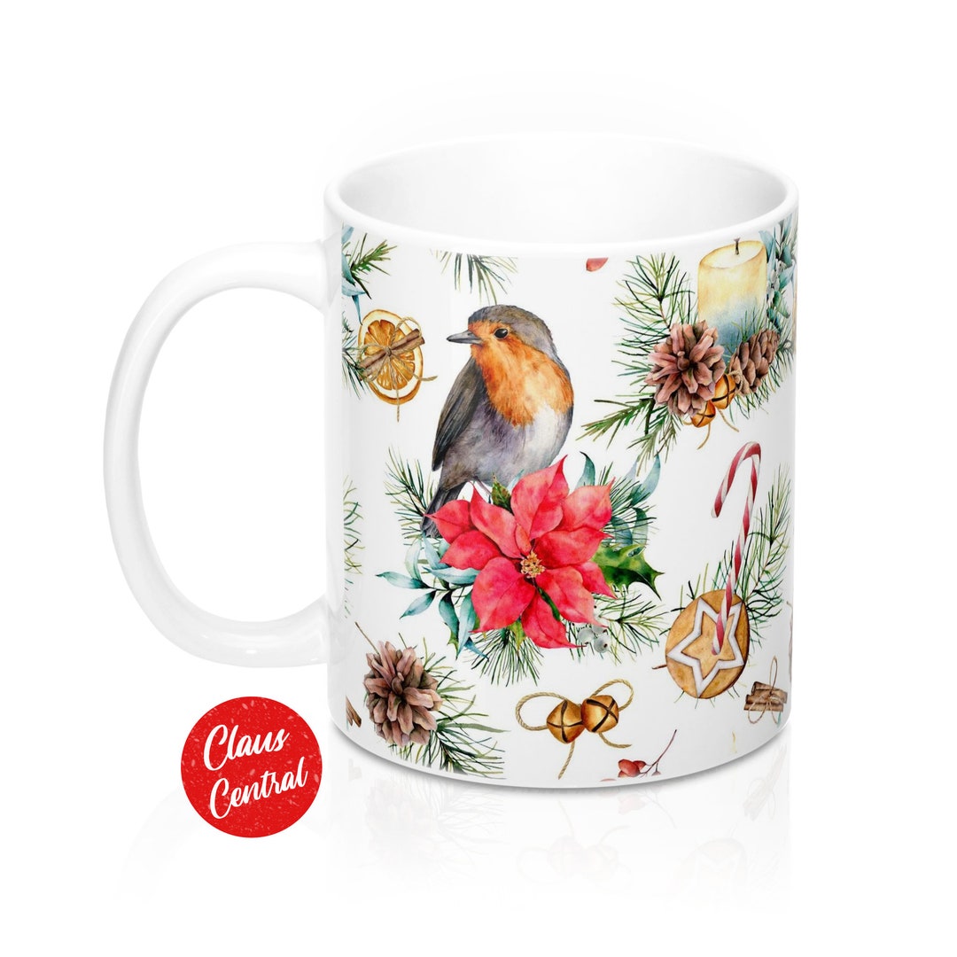 CHRISTMAS ROBIN MUG Classic Christmas Pattern Christmas - Etsy