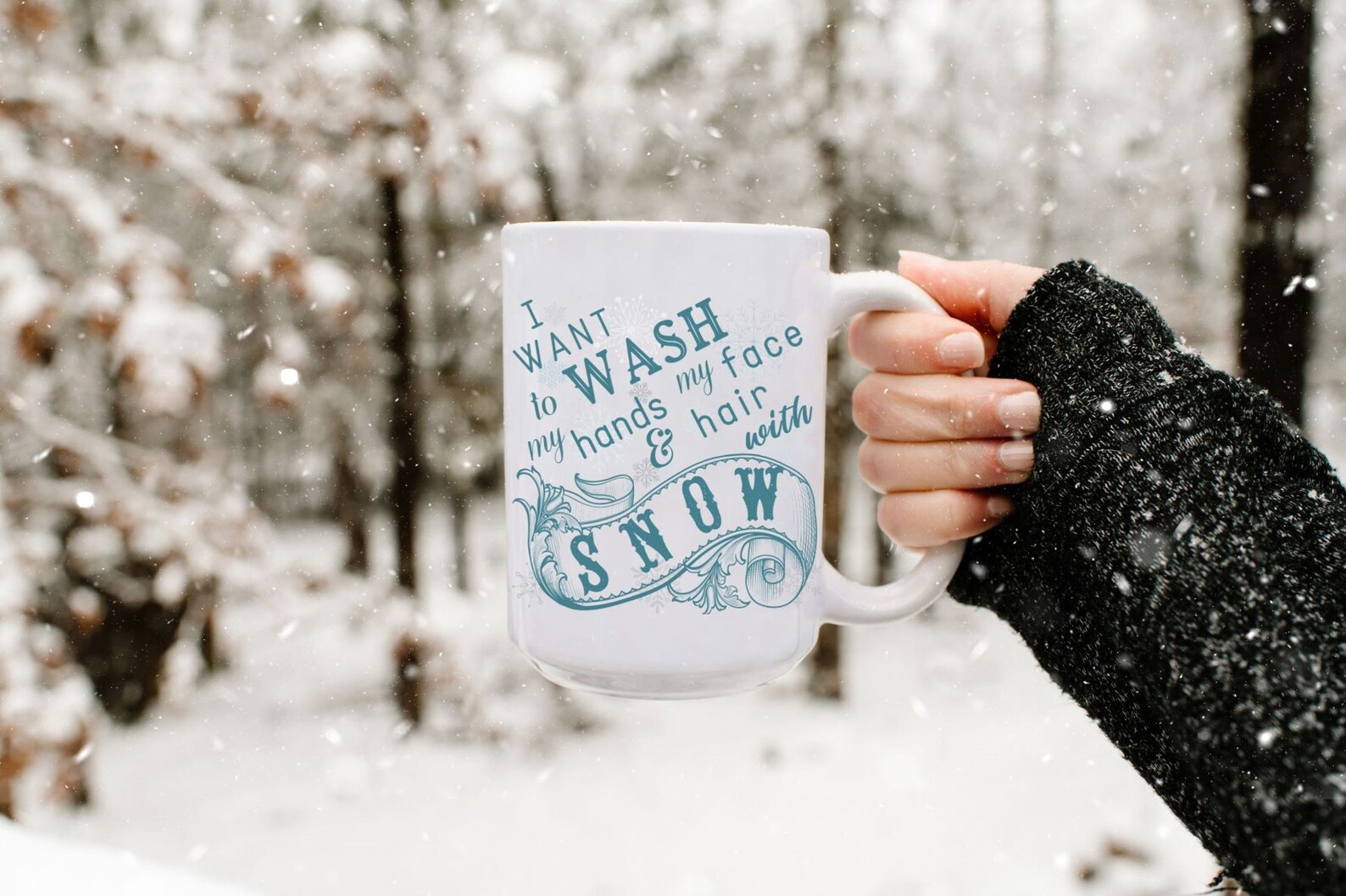 SNOW LYRICS MUG White Christmas Mug Christmas Coffee Cup - Etsy