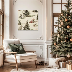 Holiday Wall Decor French Country Toile Christmas Canvas Print ...