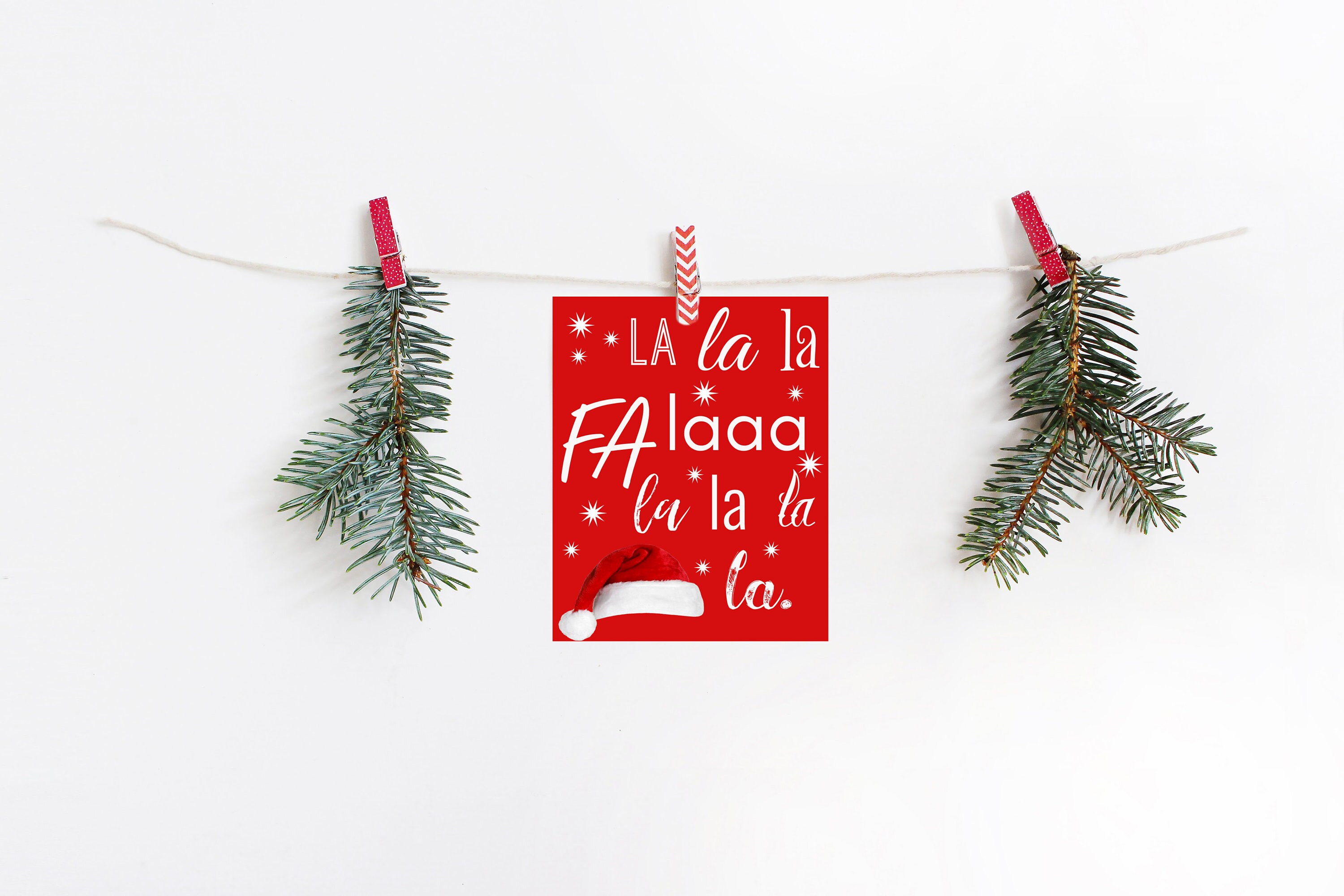 FA LA LA Christmas Printable Deck the Halls Cute Christmas - Etsy