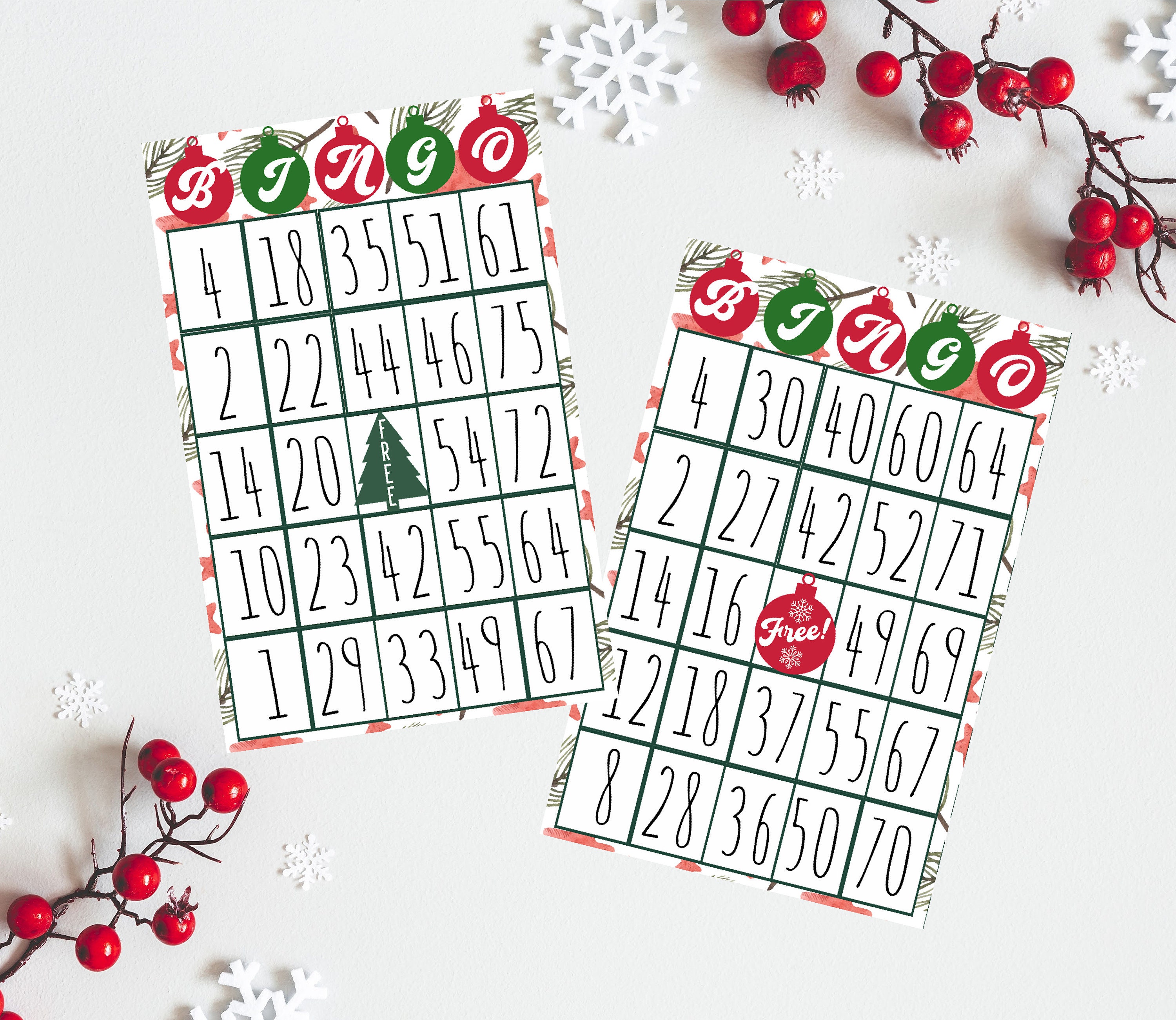 CHRISTMAS BINGO Set Printable Bingo Set Christmas Games - Etsy