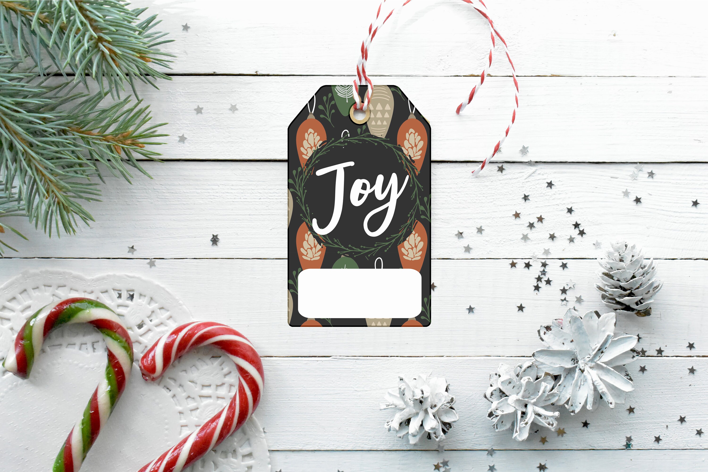 CHRISTMAS GIFT TAGS Joy Gift Tags Botanical Christmas - Etsy