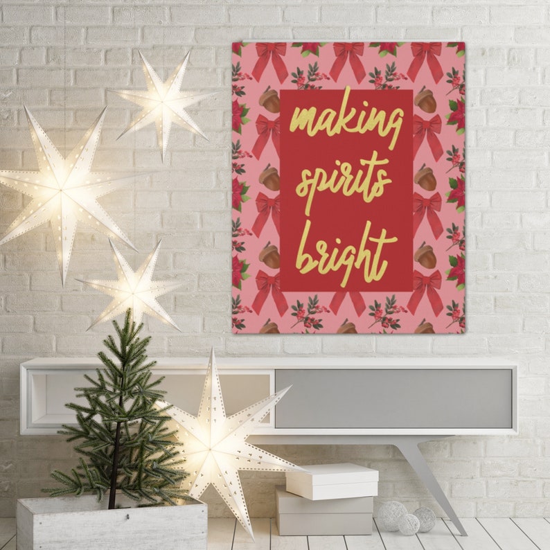 MAKING SPIRITS BRIGHT Sign Christmas Sign Pink Christmas - Etsy