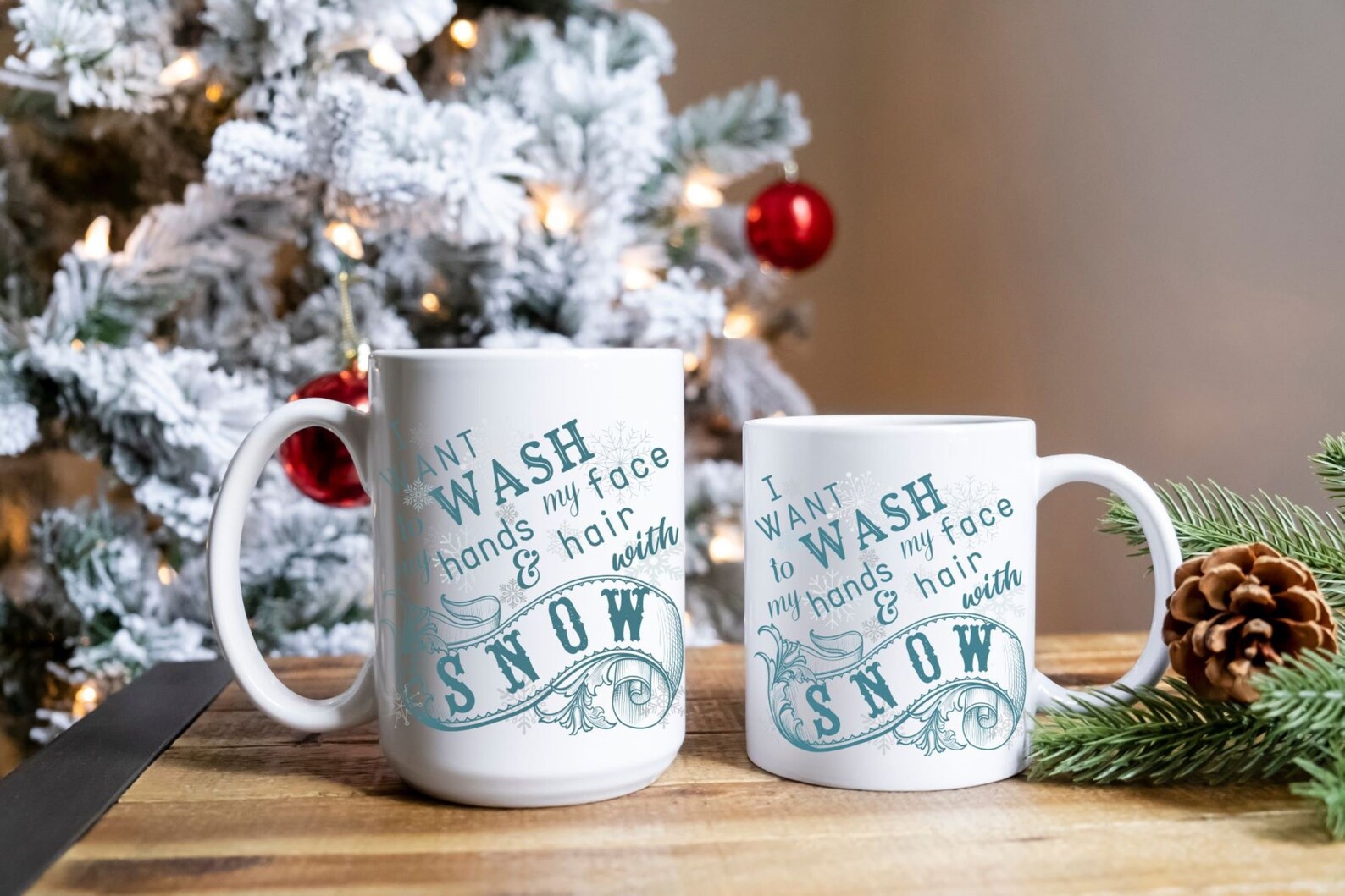 SNOW LYRICS MUG White Christmas Mug Christmas Coffee Cup - Etsy