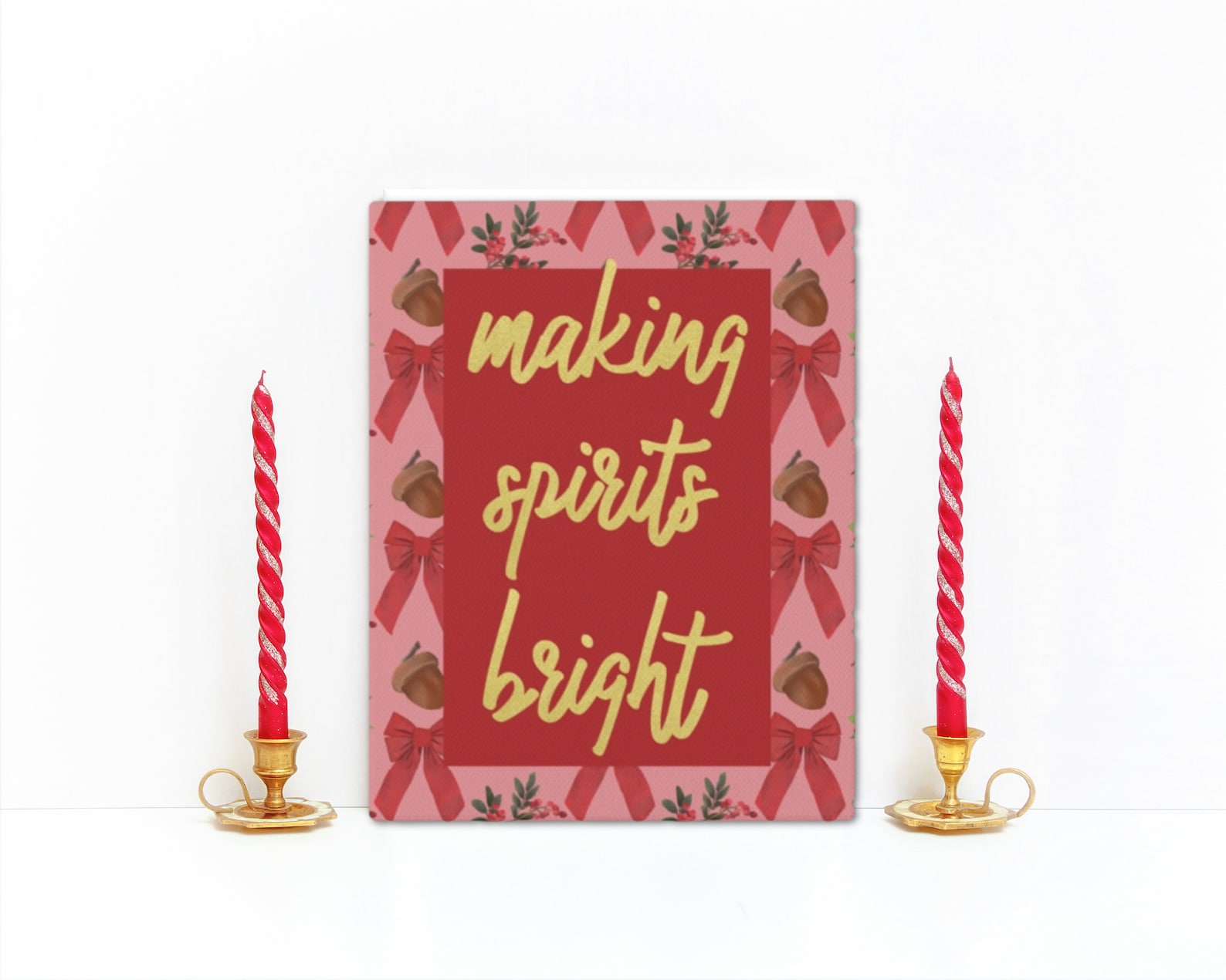 MAKING SPIRITS BRIGHT Sign Christmas Sign Pink Christmas - Etsy