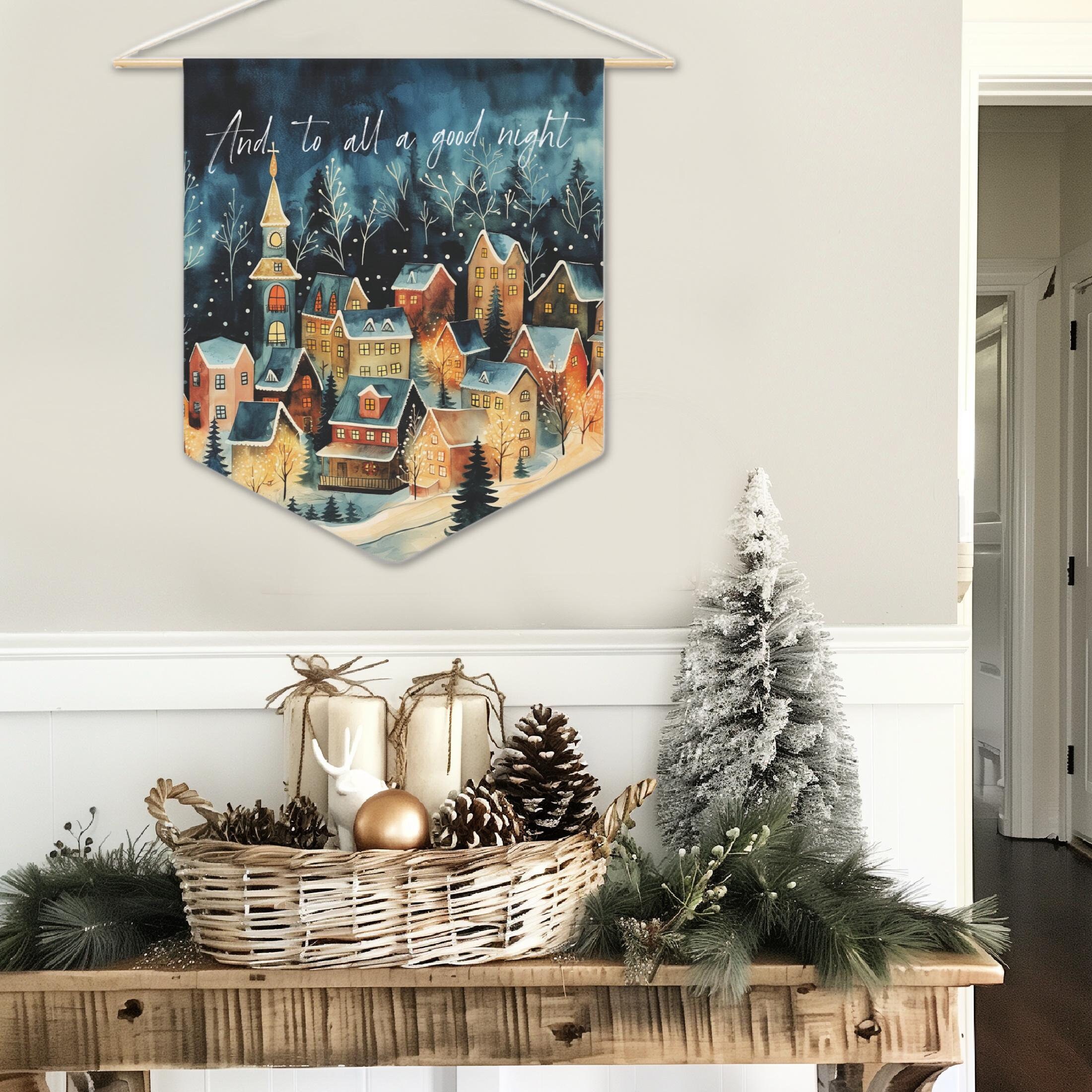 Christmas Wall Hanging - 'and to All A Good Night' Ready to Hang ...