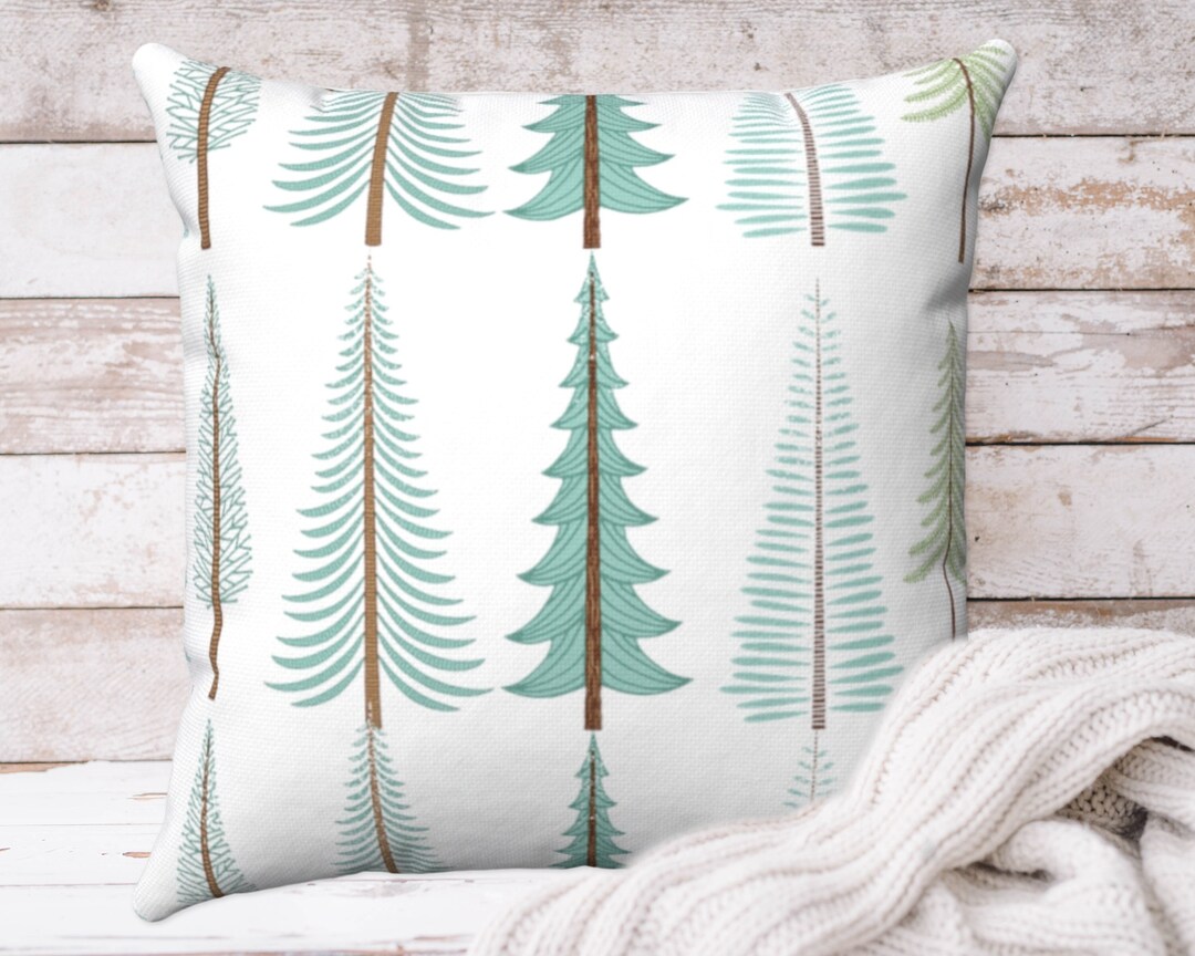 Evergreen Pine Tree Pillow Cover, Boho Farmhouse Holiday Decor - Etsy