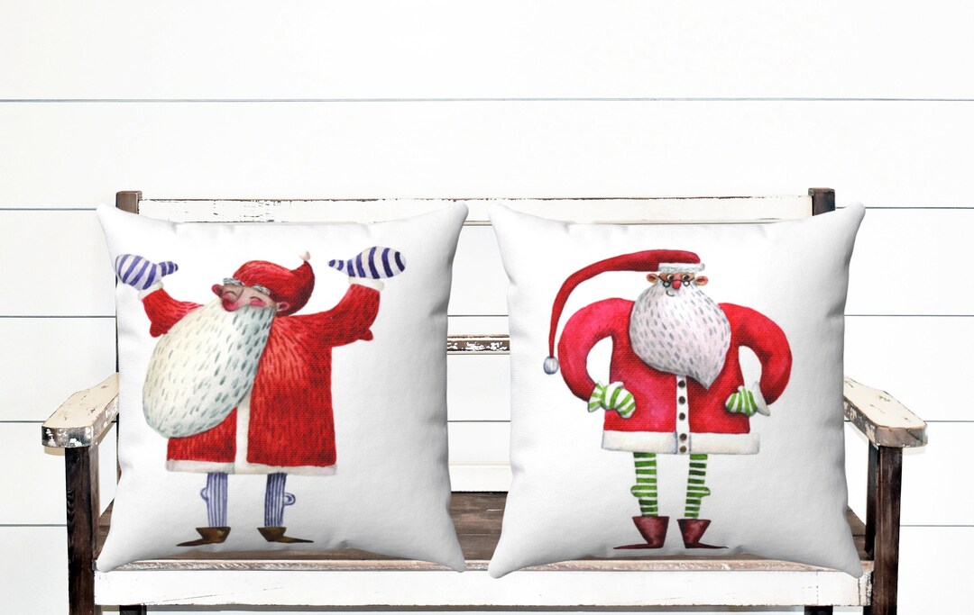 SANTA PILLOW COVER, Front and Back, Christmas Pillow, Christmas Decor ...