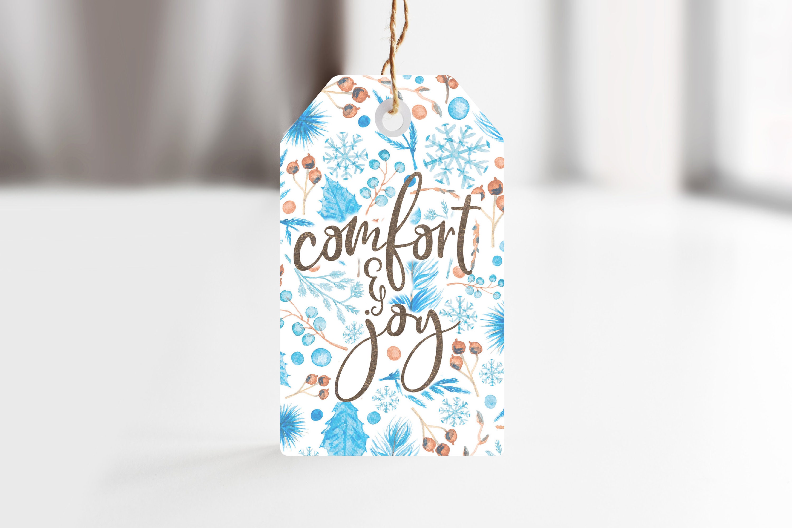 PRINTABLE CHRISTMAS GIFT Tags 'comfort & Joy' Pretty - Etsy