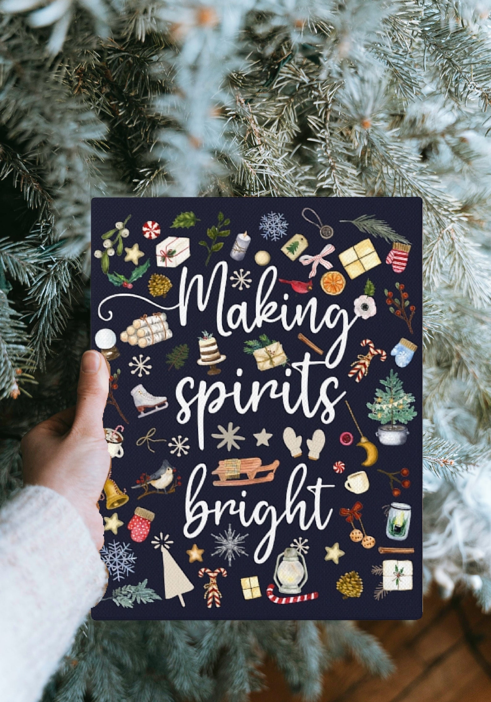 MAKING SPIRITS BRIGHT Sign Holiday Wall Art Christmas | Etsy