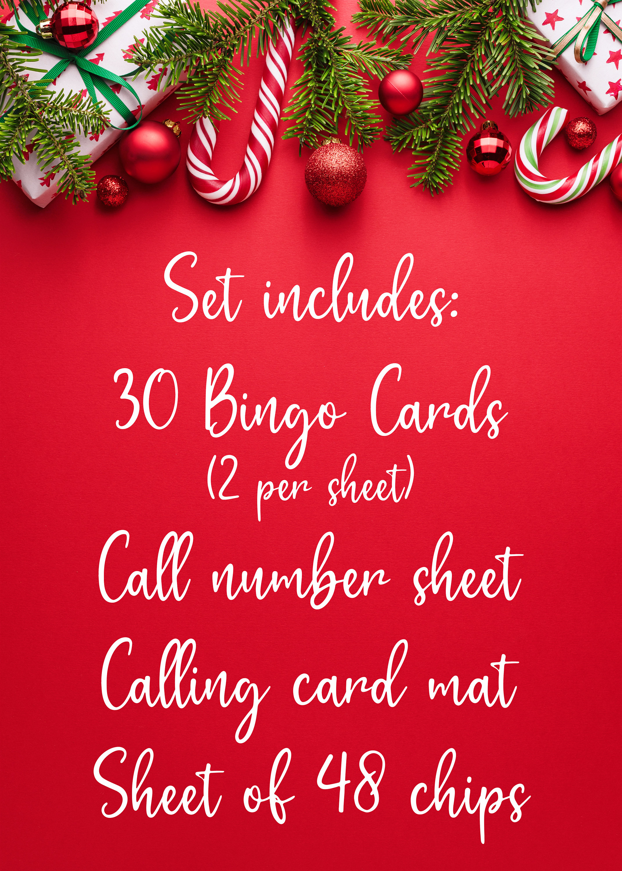 CHRISTMAS BINGO Set Printable Bingo Set Christmas Games - Etsy