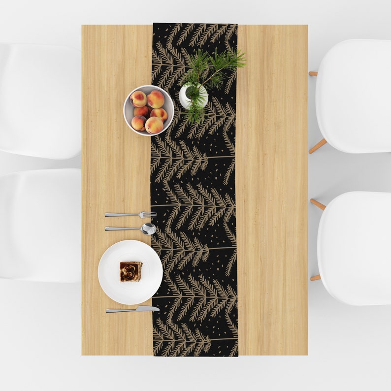 Dark Woodland Pine Table Runner – Winter Holiday Table Decor in 2 Sizes ...