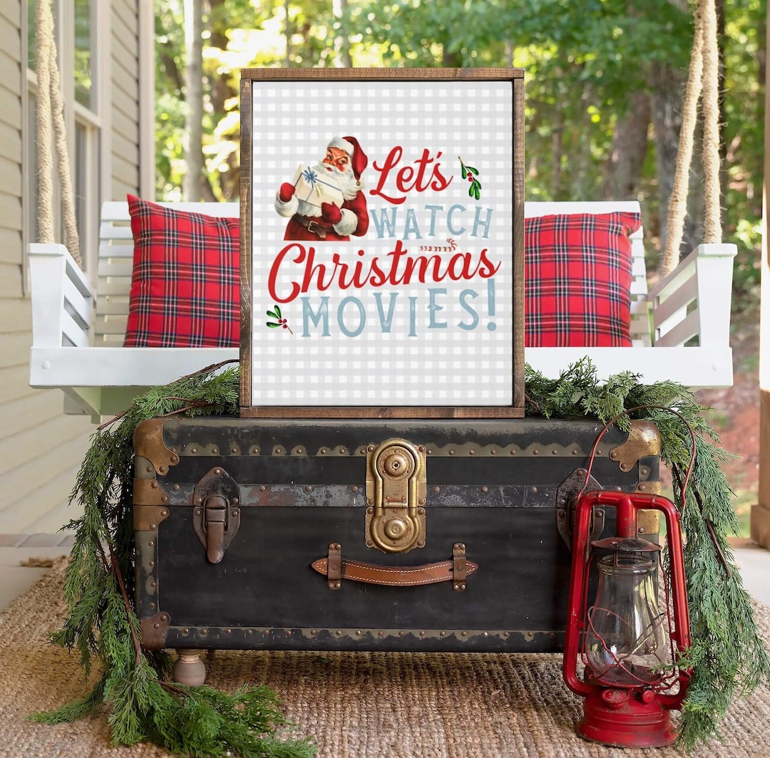 Christmas Holiday Wall Decor - 'let's Watch Christmas Movies' Canvas ...