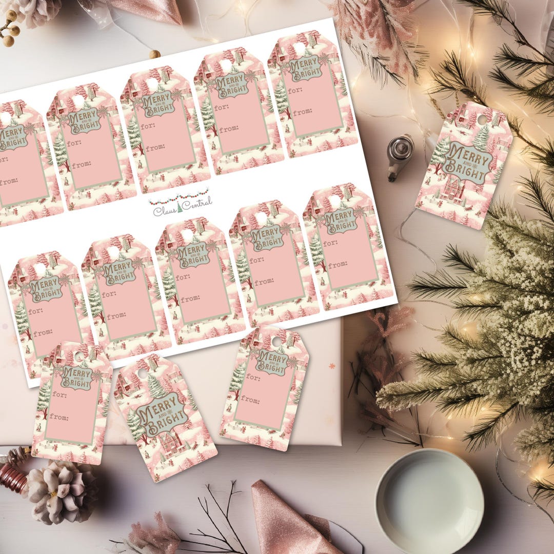 Printable Christmas Gift Tags, Botanical Comfort & Joy (digital ...