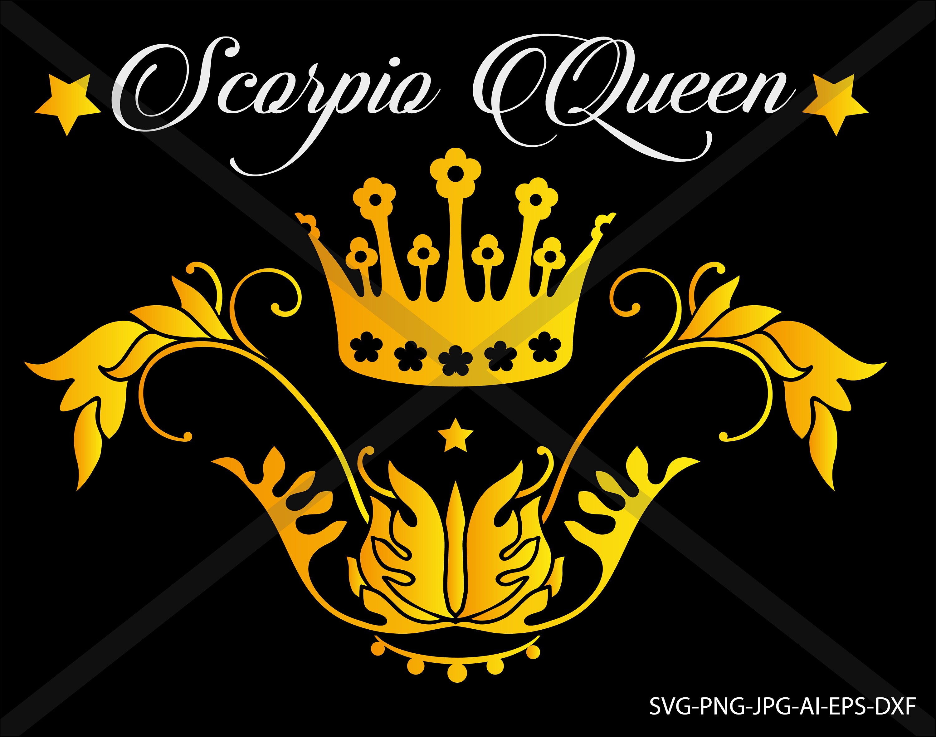 Reina escorpión zodiac svg. silueta DESCARGA INSTANTÁNEA - Etsy México