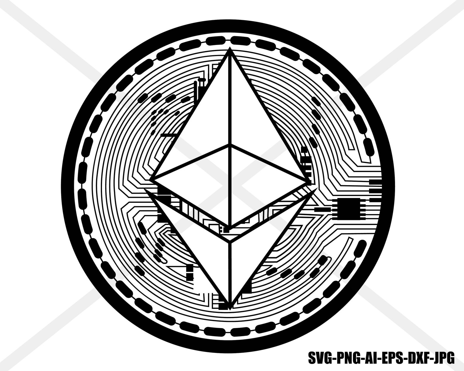 Ethereum Silhouette INSTANT DOWNLOAD Svg-png-eps-dxf-ai-jpg - Etsy UK