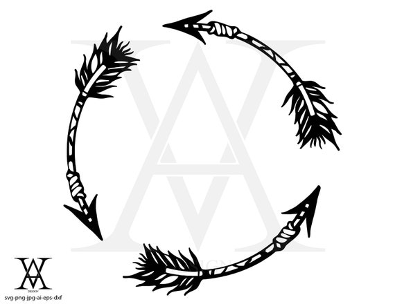 Arrow circle silhouette INSTANT DOWNLOAD | Etsy