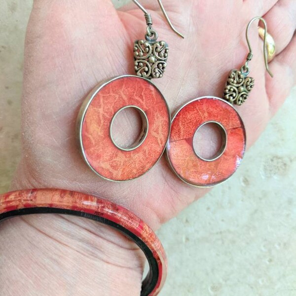Coral Earrings Silver - Etsy