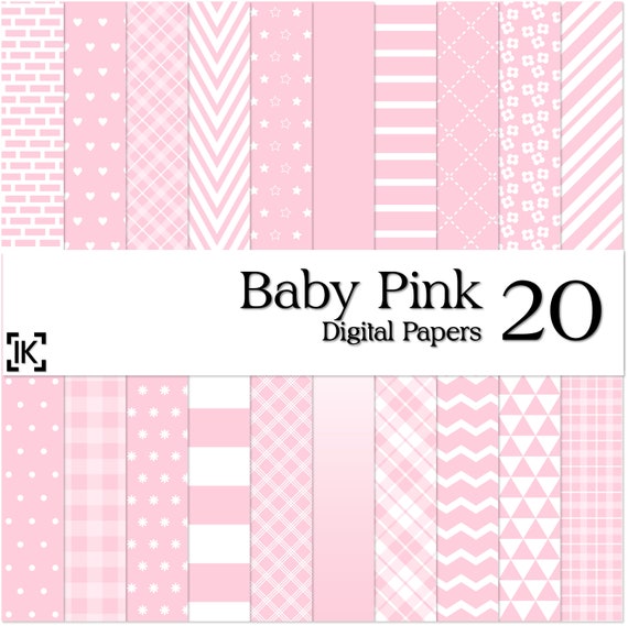 20 Baby Pink Digital Scrapbook Papers for Personal and | Etsy