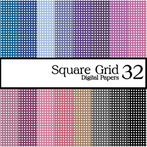 32 square grid lines patterned digital scrapbook papers for | Etsy